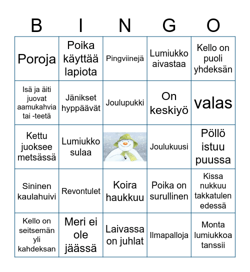 Lumiukko-bingo Card