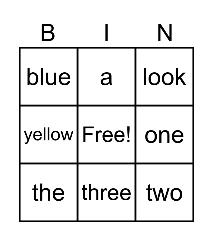 Tricky Words units 3-5 Bingo Card