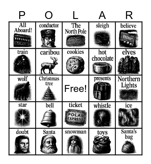 "Polar Express" BINGO Card