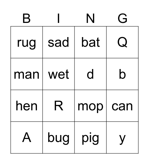 CvC BINGO Card
