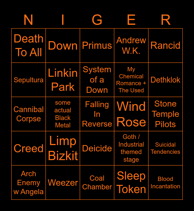 Afterwop 2026 Bingo Card