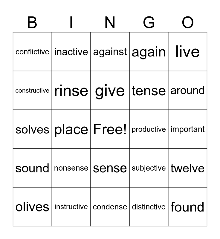 Wilson 4.4 plus HF Bingo Card