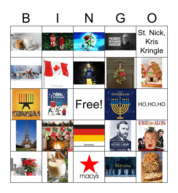 Holiday Bingo Card