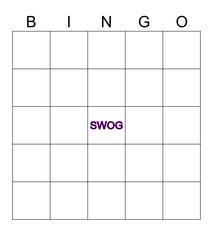 SWOG GALENTINE Bingo Card