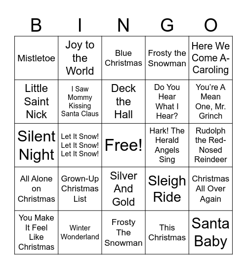 Happy Holidays Coverall Bingo Card