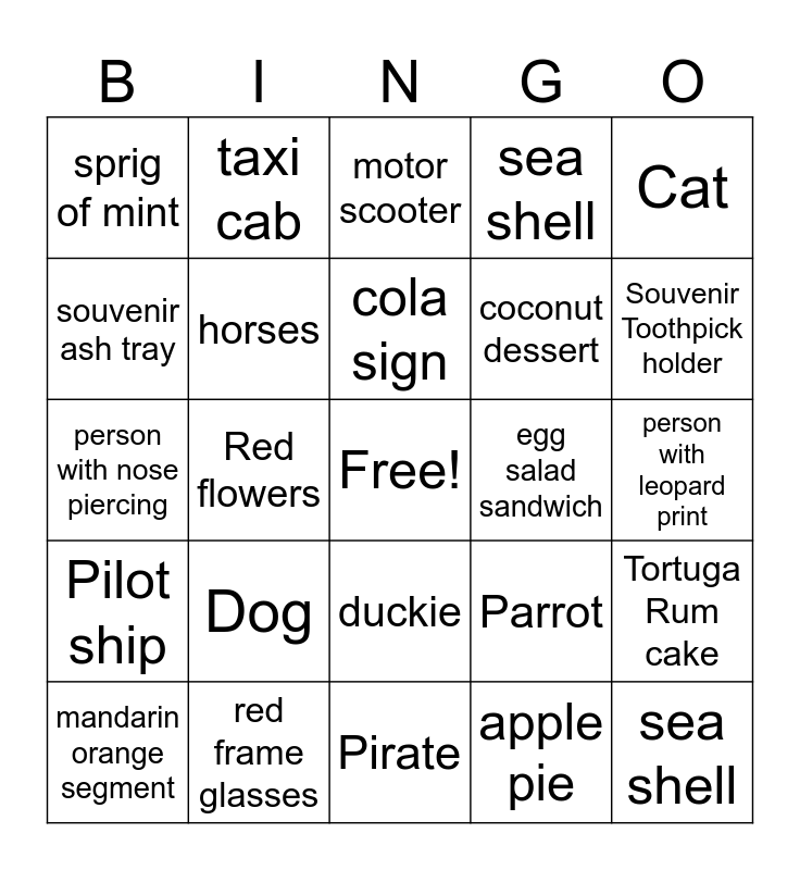 Cruise Ship-Port Bingo 2026 Bingo Card