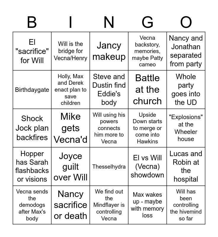 ST Vol 2 Bingo Card