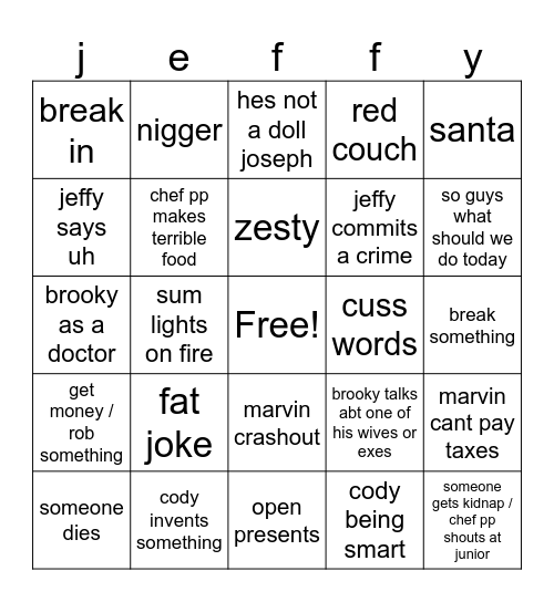 sml Bingo Card