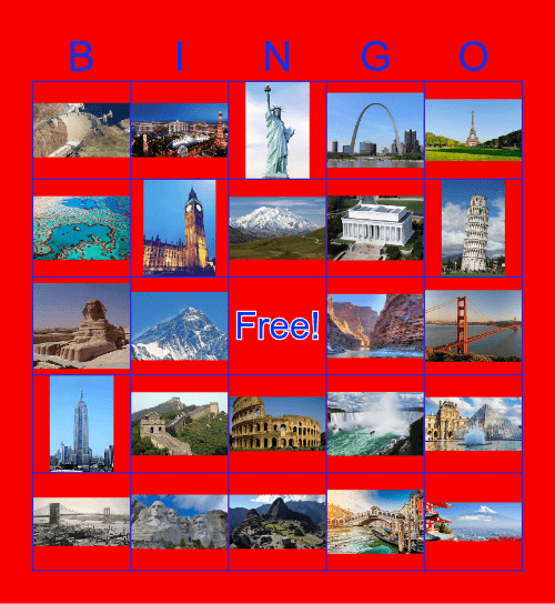 Landmark Bingo Card