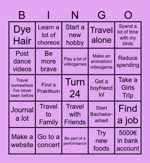 2026 Vision Board Bingo Card