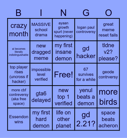 2026 bingo Card
