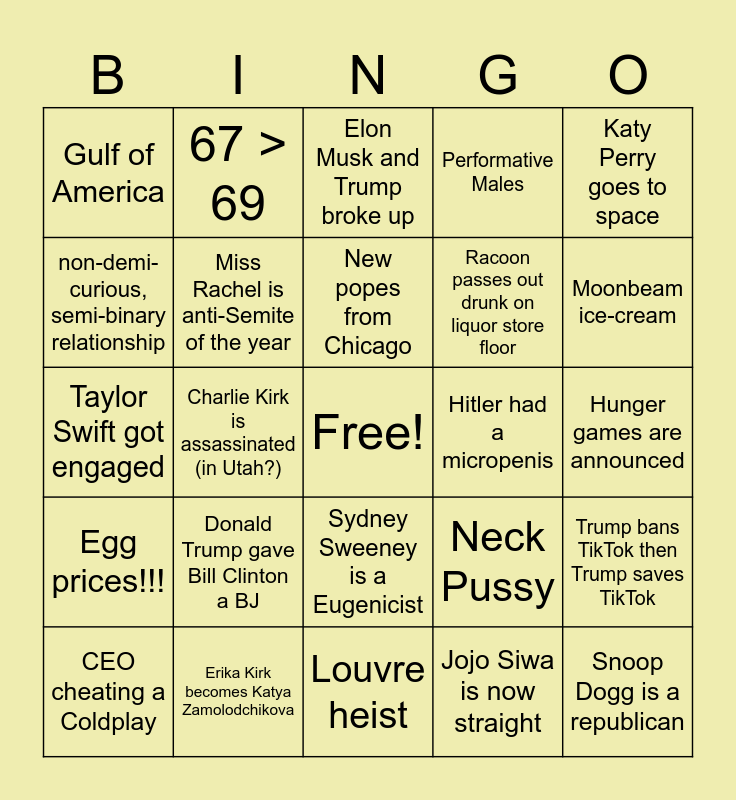 well.....that wasn't on my bingo card Bingo Card