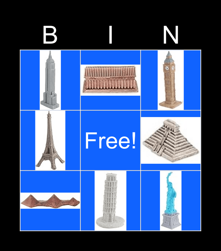 Safari toob landmarks Bingo Card
