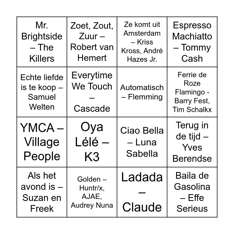 NYE @ THA CRUM'S BINGO Card