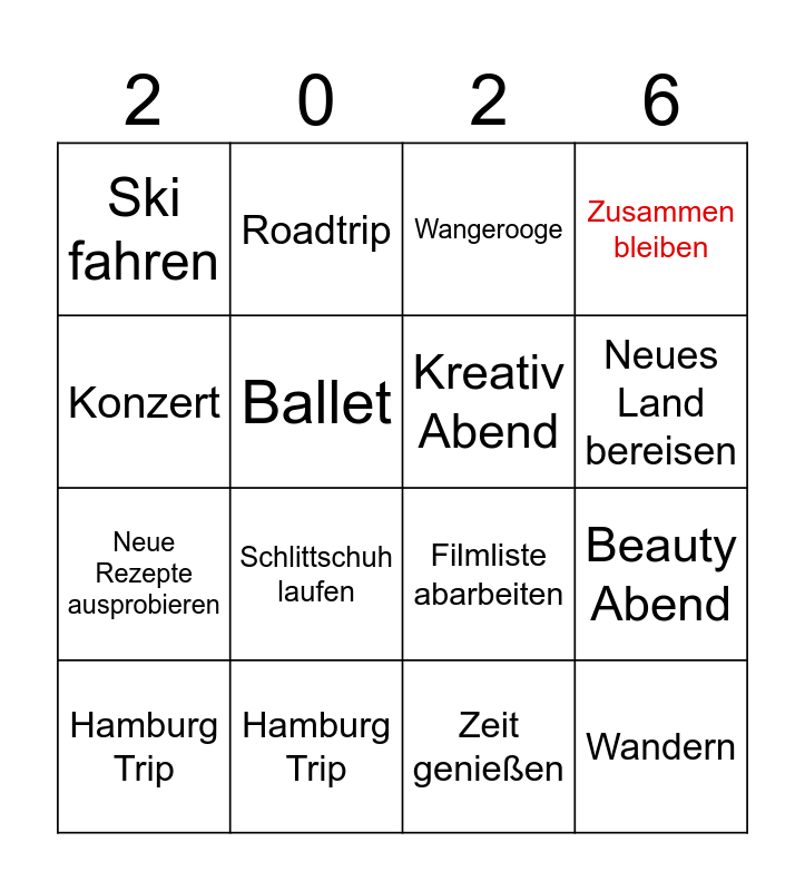 Carl & Lotti Bingo Card