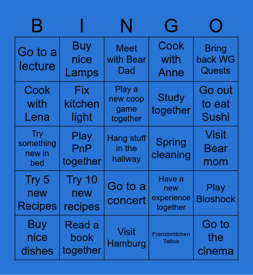 Kame & Bear Bingo Card