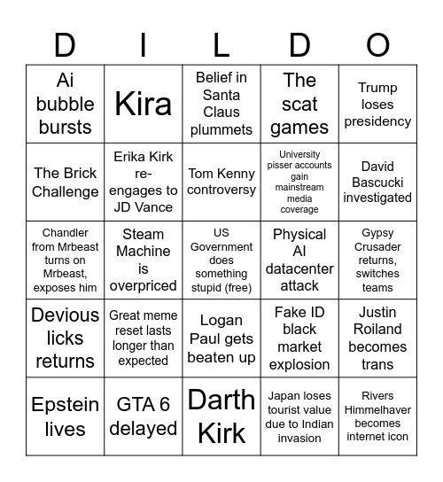 2026 Bingo EPSTEIN Bingo Card