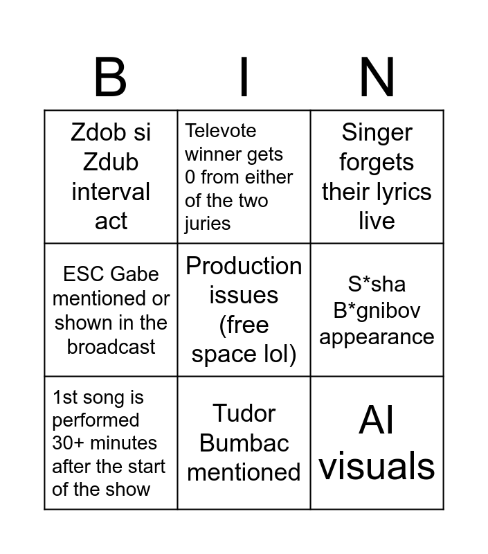 Moldovan NF bingo Card