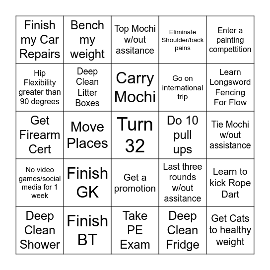 2026 Dylan Bingo Card