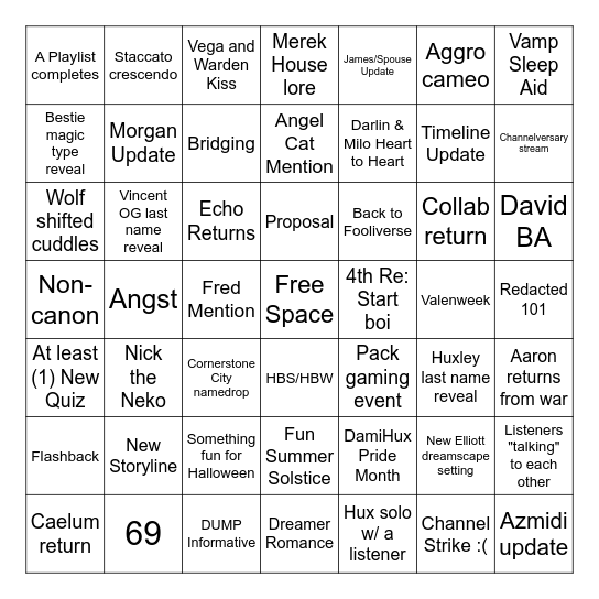 Redacted 2026 Bingo Card