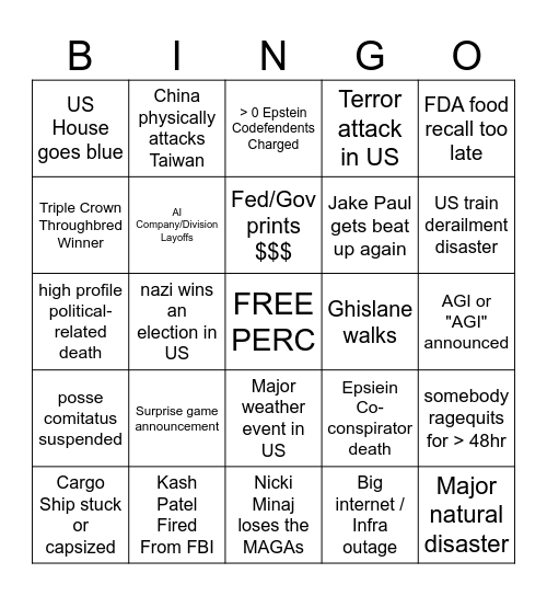 DIX Bingo 2026 Bingo Card