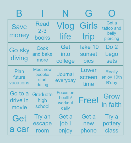 Kara’s 2027 bingo Card