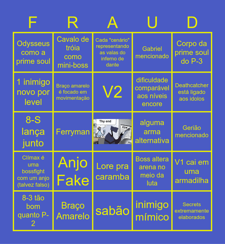 Bingo da Layer 8 de ULTRAKILL Bingo Card