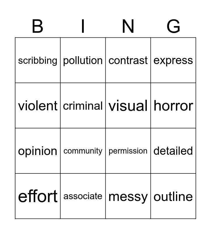 B1L9 Bingo Card