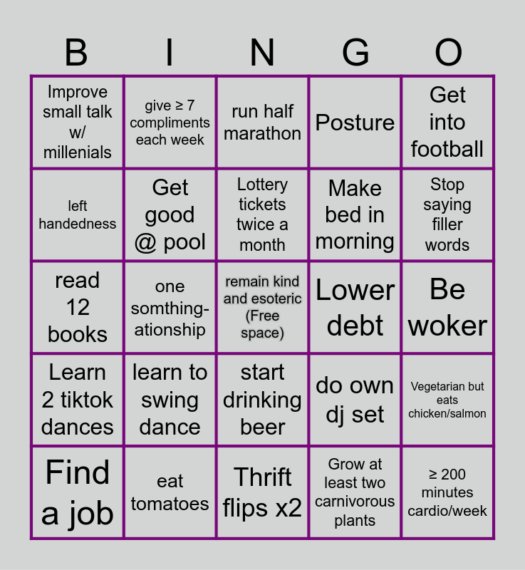 Rene 2026 BINGO Card Bingo Card