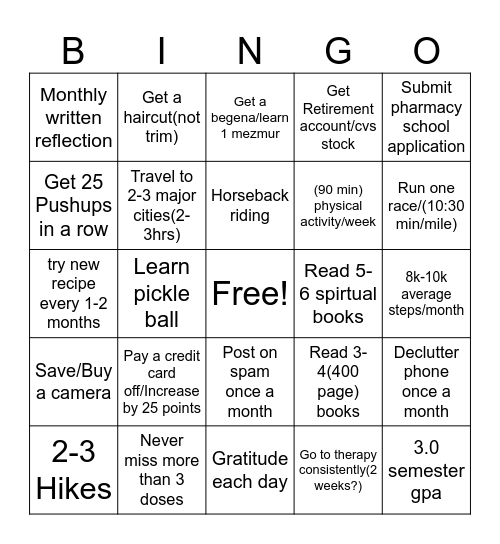 2026 Bingo Card