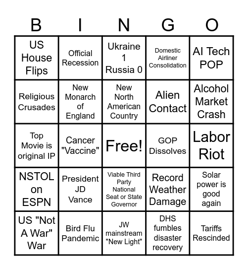 2026 BINGO Card