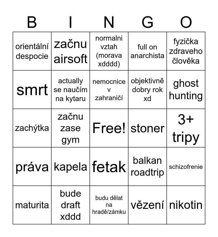 matěj 2026 Bingo Card