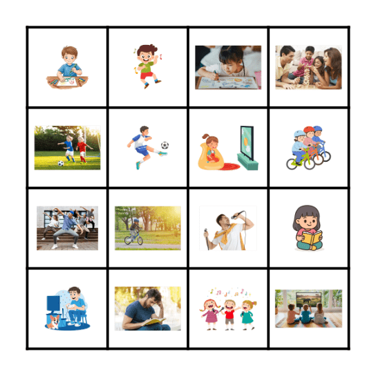 GRADES 3-4 : HOBBIES BINGO Card