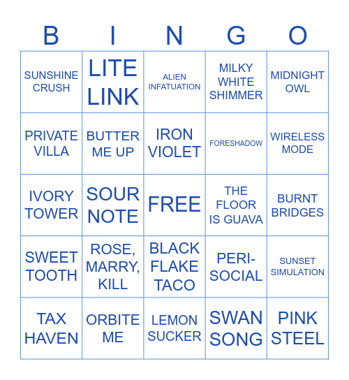 Holo Taco Retired Bingo Card