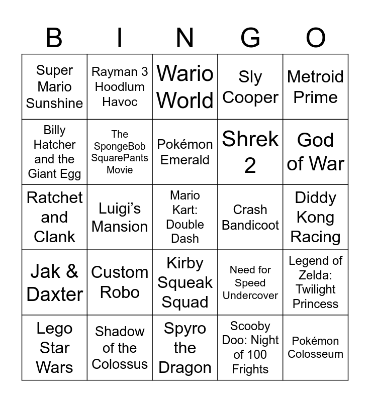 Retro Bingo Card