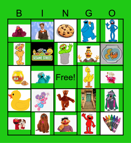 Sesame Street Bingo Card