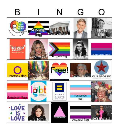 Pride Alliance Bingo Card