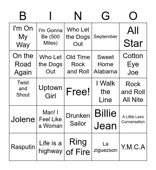 Music Bingo 2026 Bingo Card