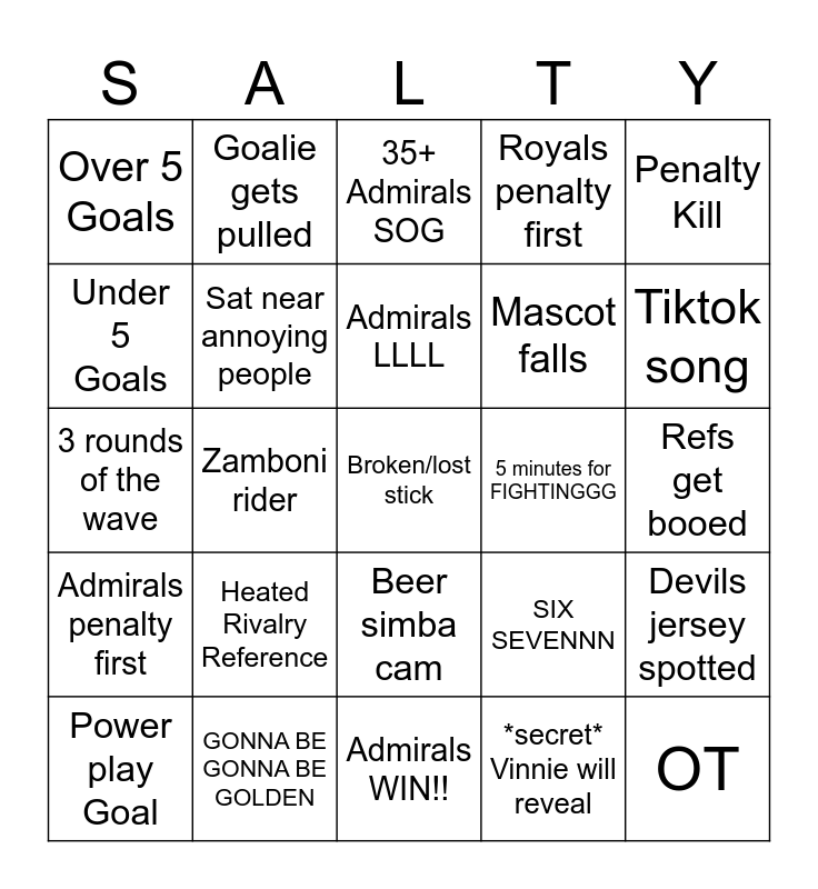 MASCOT MANIA Bingo Card