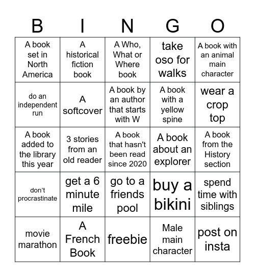 Google Docs Bingo Card