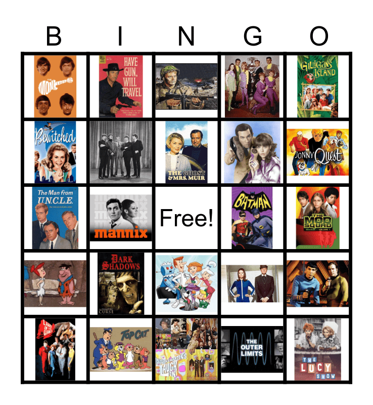 60's TV shows Bingo Card