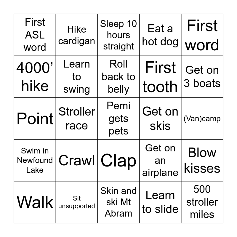 OWEN'S 2026 BINGO Card