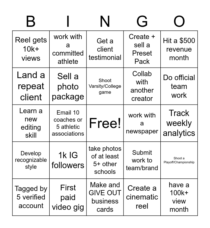 2026 bingo card Bingo Card