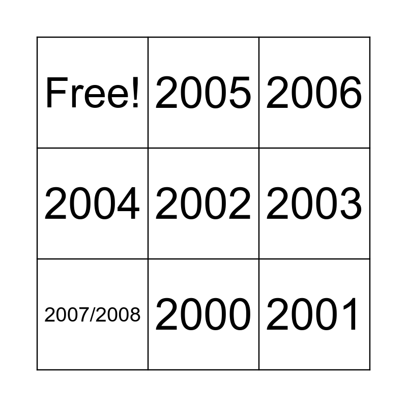 Solo Card Bingo Card