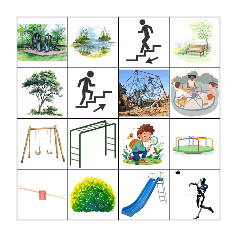 Vamos al parque Bingo Card