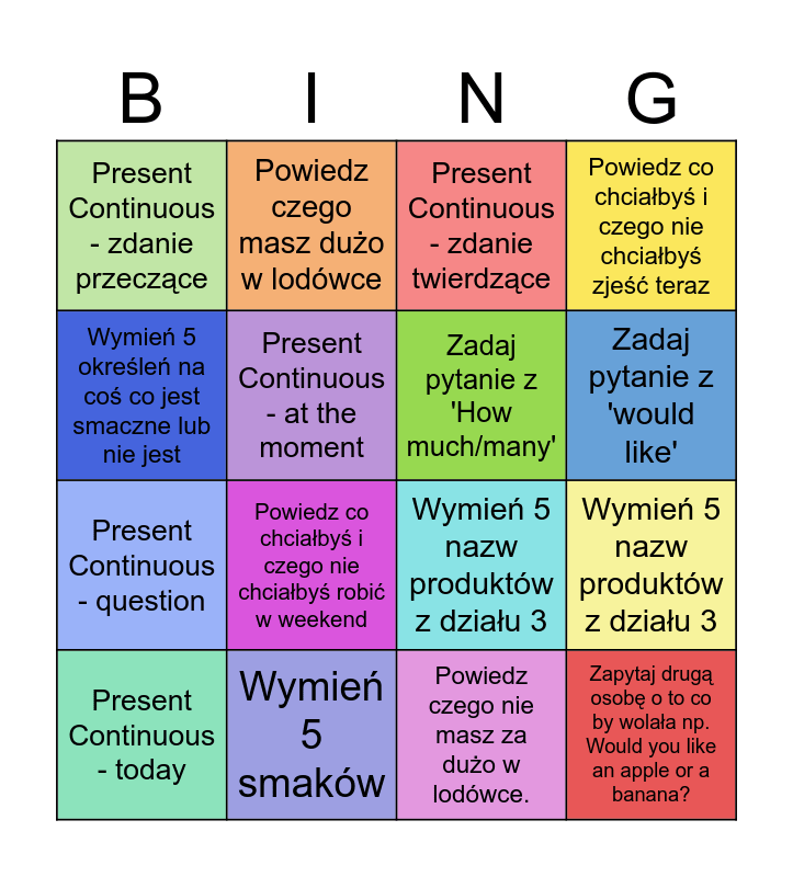 3 unit review Bingo Card