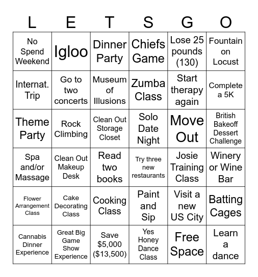2026 Bingo Card