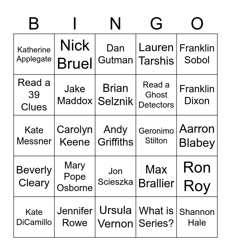 3rd Grade Reading Challenge Bingo Card
