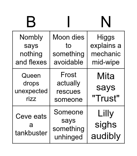 Prawn Bingo Card Bingo Card