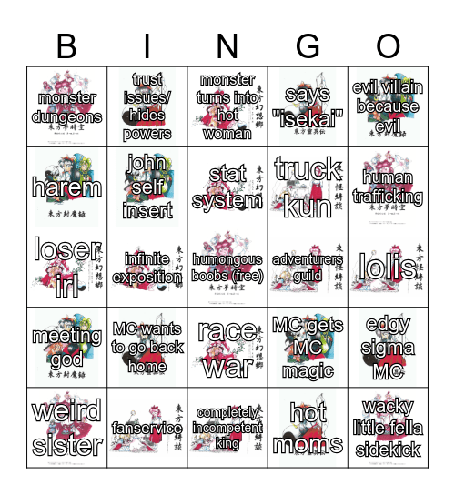 shitty isekai tropes Bingo Card